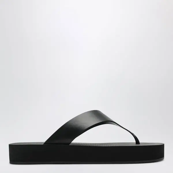 THE ROW Dune Leather Flip-flops - Black
