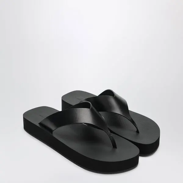 THE ROW Dune Leather Flip-flops - Black