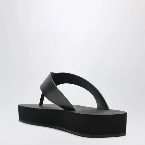 THE ROW Dune Leather Flip-flops - Black