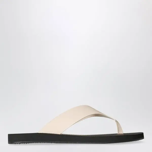 THE ROW Ginza Calfskin Leather Thong Sandals - White