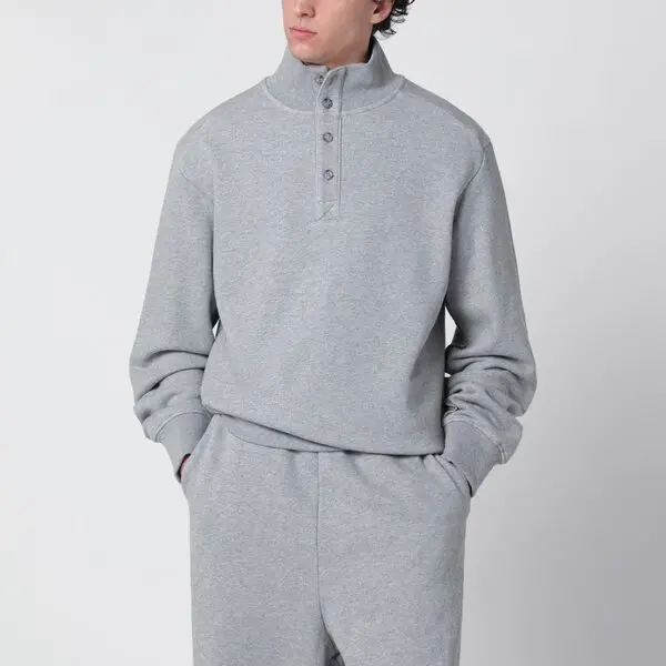 ENTIRE STUDIOS Cotton Buttoned Sweater - Grey