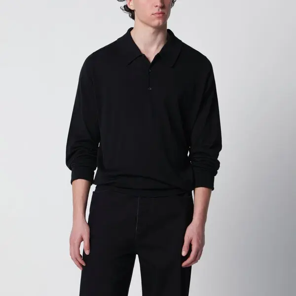 John Smedley Finchley Polo In Cotton - Black