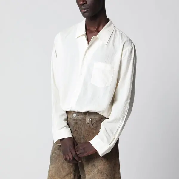 Séfr Leo Shirt In Cotton Voile - White