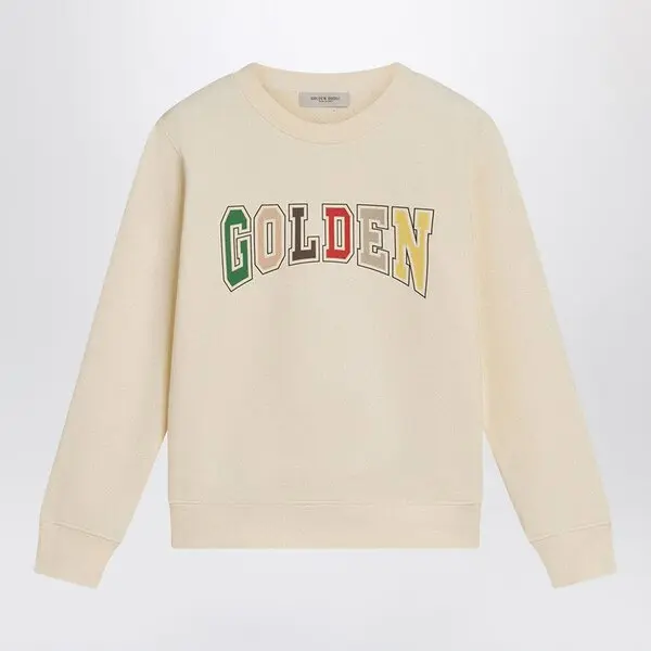 GOLDEN GOOSE Crewneck Sweatshirt With Logo - Beige