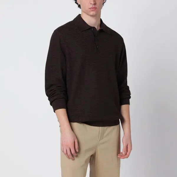 Loro Piana Gokarna Wool-blend Polo Shirt - Brown
