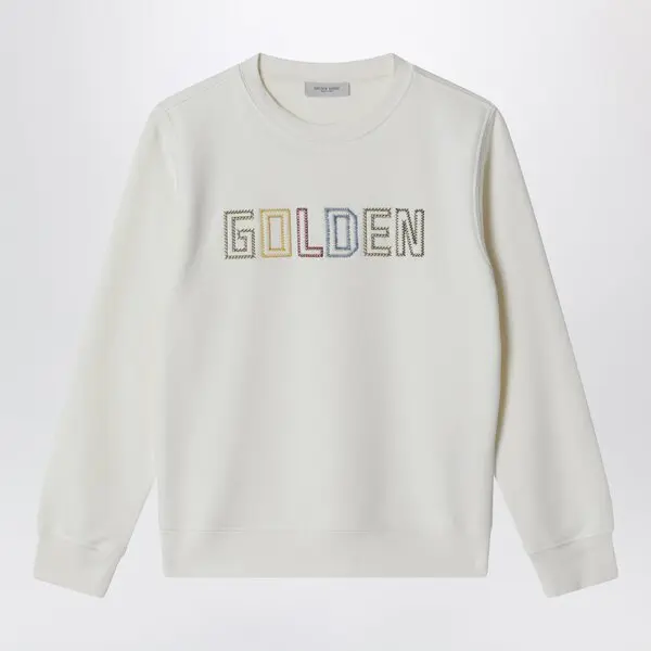 GOLDEN GOOSE Cotton Sweatshirt With Embroidered Logo - White