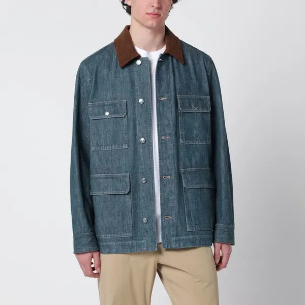 Loro Piana Cobh Jacket In Silk Denim - Blue