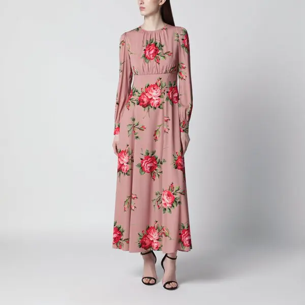 Dolce & Gabbana Floral-print Crêpe Dress - Pink