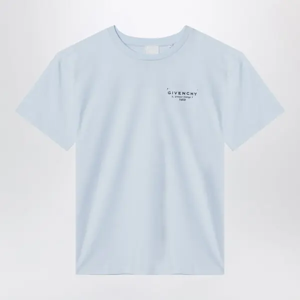 Givenchy T-shirt With Logo Print - Light Blue