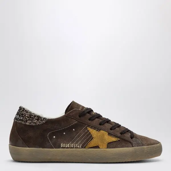 GOLDEN GOOSE Super-star Ochre Suede Sneakers - Brown