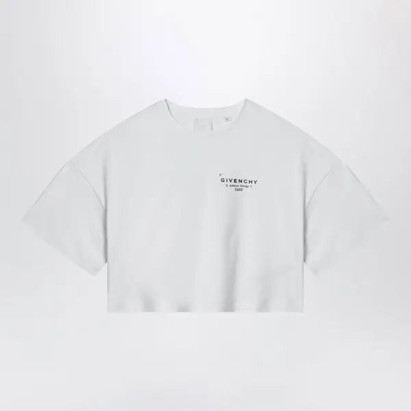 Givenchy Cropped T-shirt With Logo Print - White