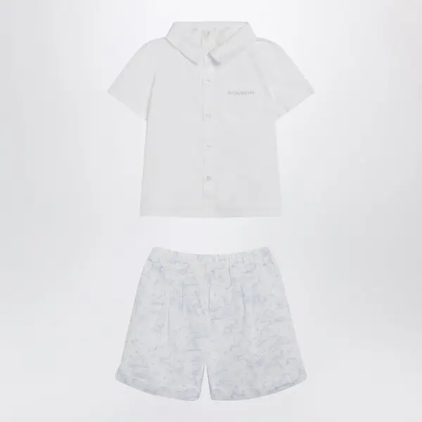 Givenchy Light Blue Cotton Two-piece Set - White