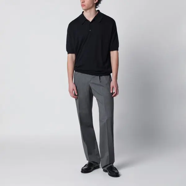 John Smedley Navy Isis Polo In Cotton - Blue | Editorialist