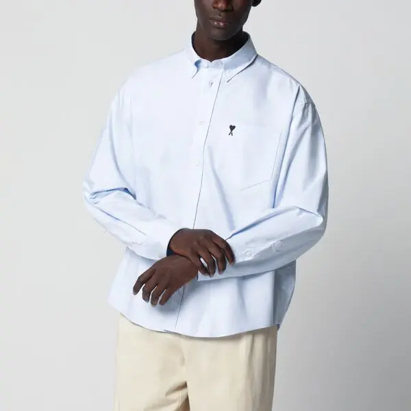 AMI Paris De Coeur Shirt By - Light Blue