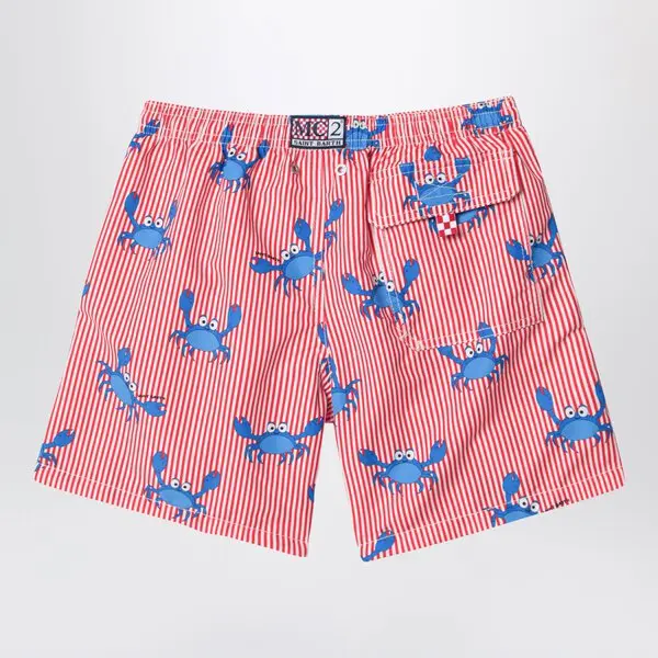 MC2 SAINT BARTH Striped Swimsuit With Crabs