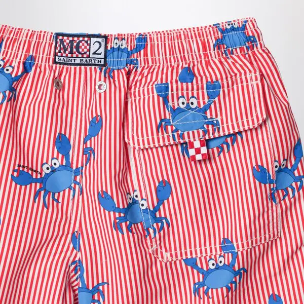 MC2 SAINT BARTH Striped Swimsuit With Crabs