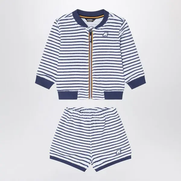K-WAY Striped Cotton Terry Outfit - Multicolor