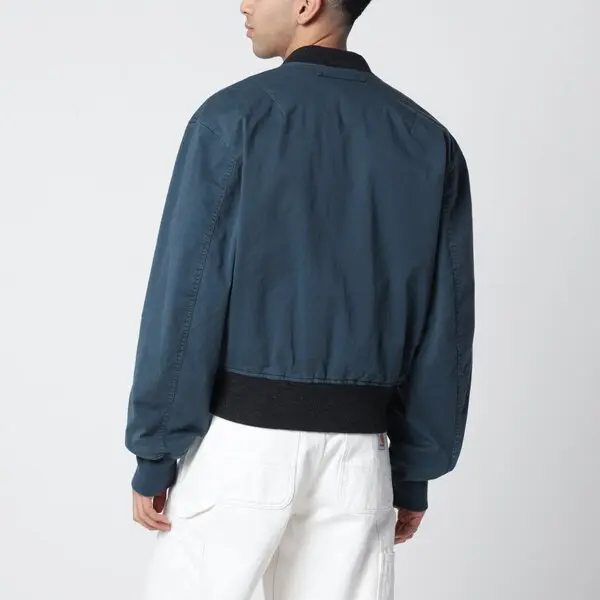 JW Anderson Cotton Bomber Jacket With Vintage Finish - Blue