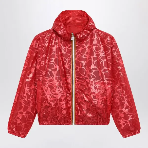 K-WAY Laurette Jacket With Laminated Print - Red