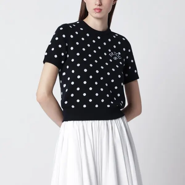 PATOU Polka-dot T-shirt In Cotton Blend - Blue