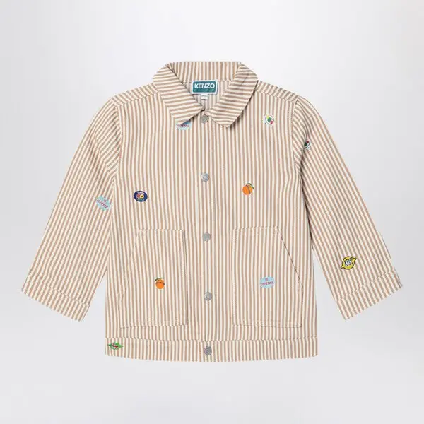 Kenzo Striped Denim Jacket - Beige