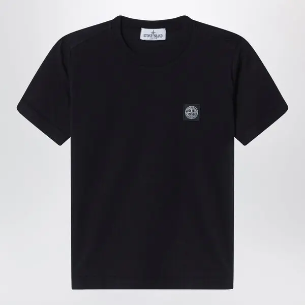 Stone Island T-shirt With Compass Logo Patch - Black