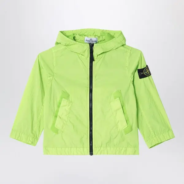 Stone Island Nylon Zip-up Hooded Jacket - Green