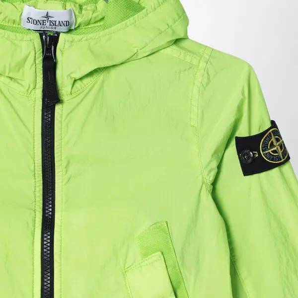Stone Island Nylon Zip-up Hooded Jacket - Green