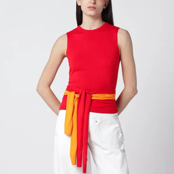 JW Anderson Tank Top With Waist Ties - Red