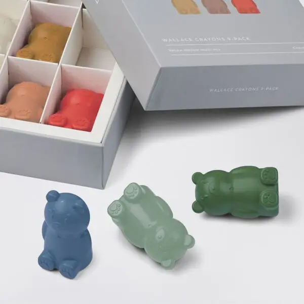 LIEWOOD Set Of Nine Bear-shaped Colored Crayons