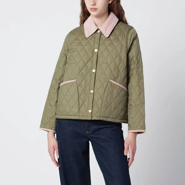 Barbour Liddesdale Cropped Icons Quilted Jacket - Green