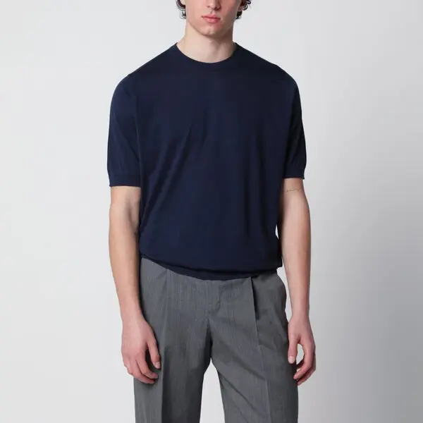 John Smedley Kempton Cotton Sweater - Blue