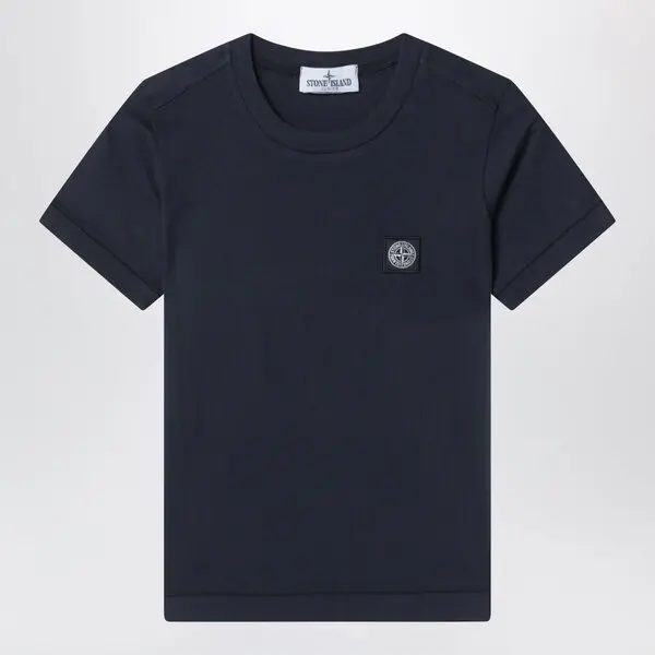 Stone Island Navy T-shirt With Compass Logo Patch - Blue