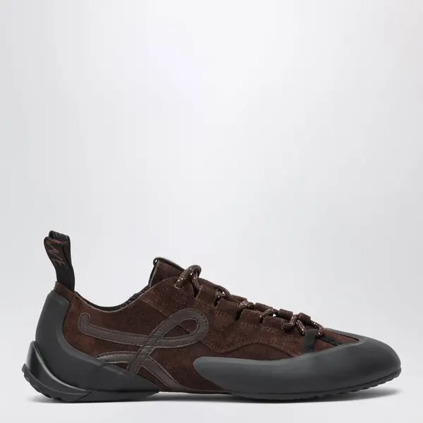 Loewe Grip Sneaker In Suede Calfskin - Brown