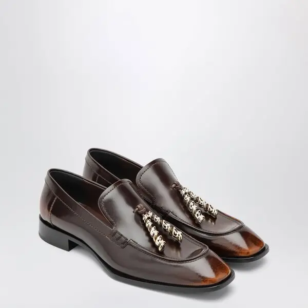 Loewe Edge Loafers In Brushed Calfskin - Brown