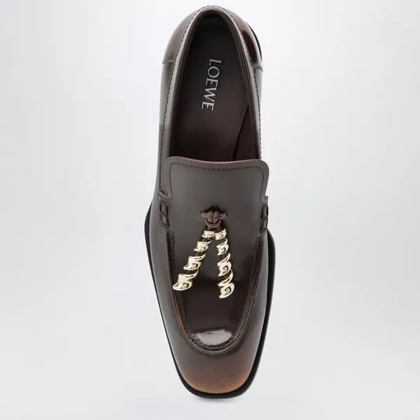 Loewe Edge Loafers In Brushed Calfskin - Brown