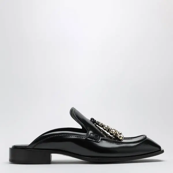 Loewe Edge Mule Loafers In Brushed Calf Leather - Black