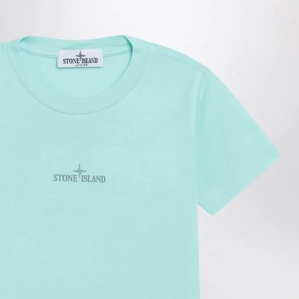Stone Island T-shirt With Logo Print - Light Blue