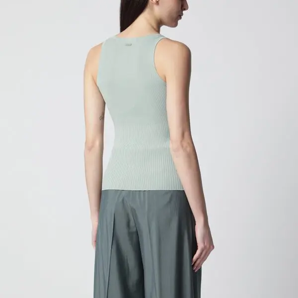 Max Mara Sleeveless Ribbed Top - Green