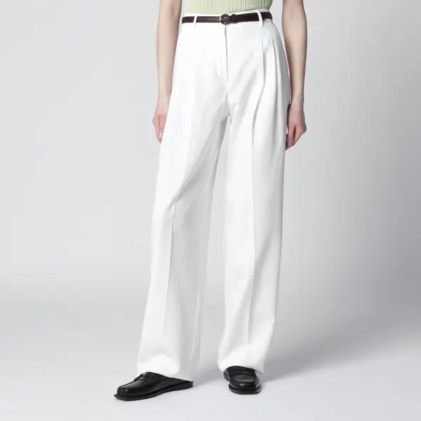 Max Mara Cotton Trousers - White