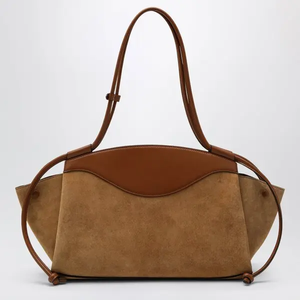 NOESI Molly Suede Shoulder Bag - Beige