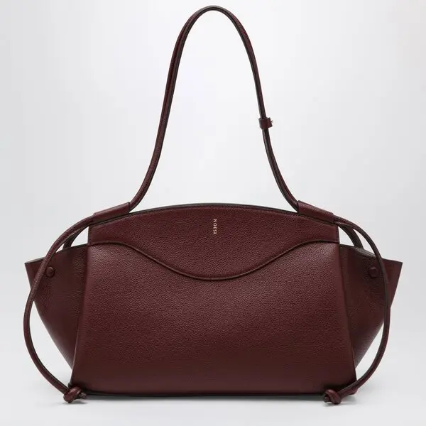 NOESI Molly Shoulder Bag In Grained Leather - Burgundy