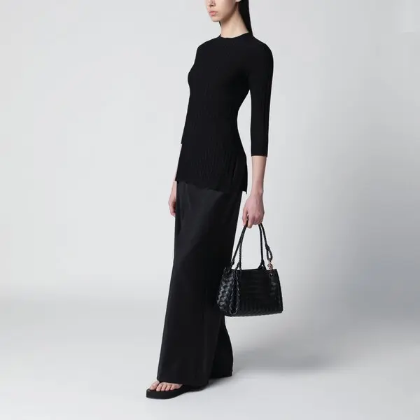 Max Mara Ribbed Crewneck Sweater In Crêpe Viscose