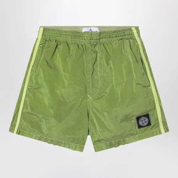Stone Island Lime Yellow Nylon Swimsuit - Green