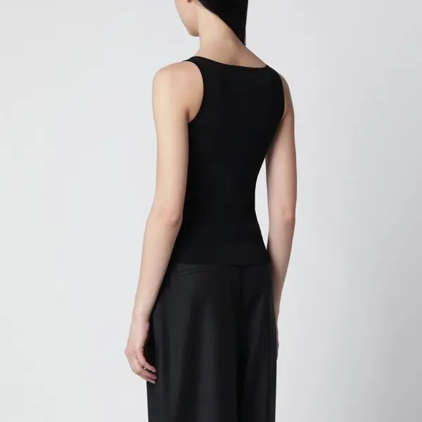 Max Mara Sleeveless Viscose Crêpe Knit Top