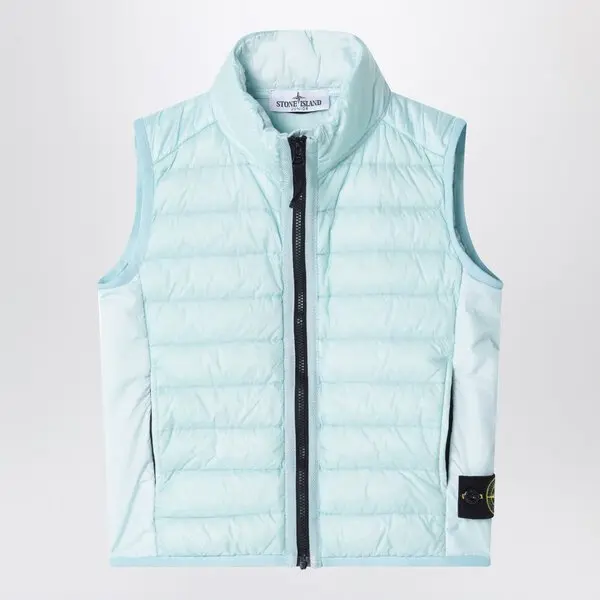 Stone Island Quilted Zip Vest - Light Blue