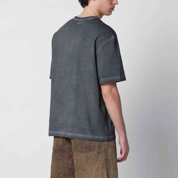 Séfr Mauro Washed-effect T-shirt In Organic Cotton - Black