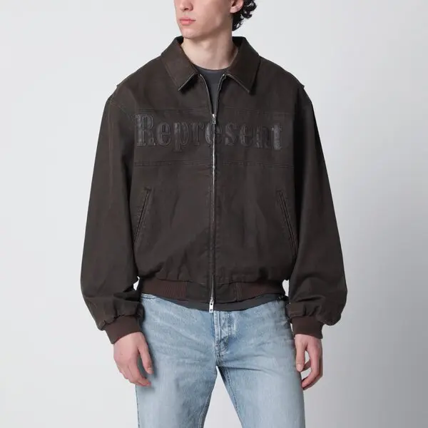 REPRESENT Roscoe Canvas Bomber Jacket - Brown