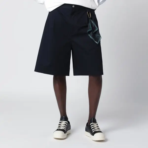 DARKPARK Denis Navy Cotton Bermuda Shorts - Blue