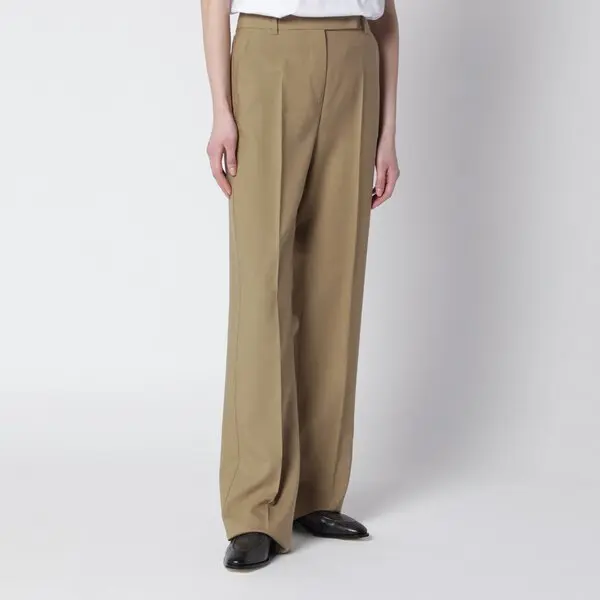 Max Mara Wide-leg Wool And Silk Poplin Trousers